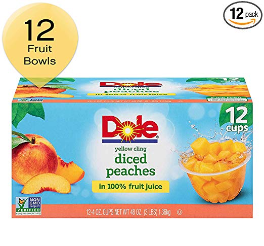 Amazon Lowest Price: DOLE FRUIT BOWLS, Yellow Cling Diced Peaches in ...