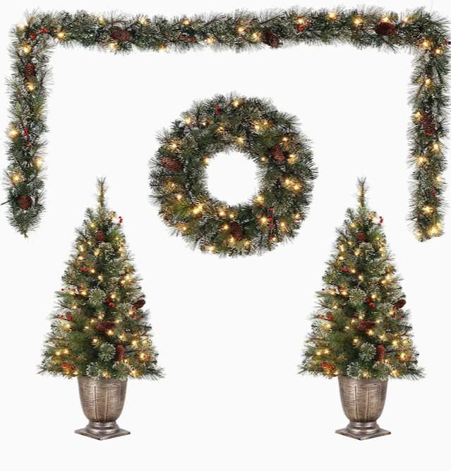 Holiday Living 4 Piece Pre-Lit Christmas Decor Set $59