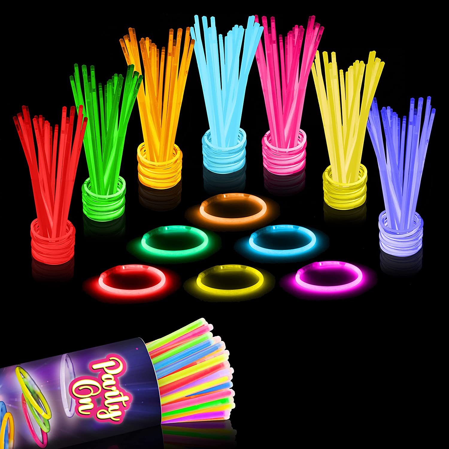Amazon Lowest Price: Highly Rated 100 Pack 8 Inch Glow in the Dark Sticks