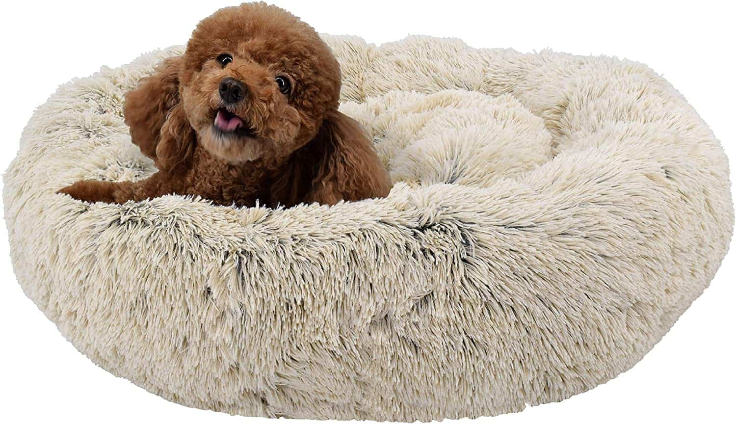 Amazon Lowest Price: FuzzBall Fluffy Luxe Pet Bed, Calming Donut ...