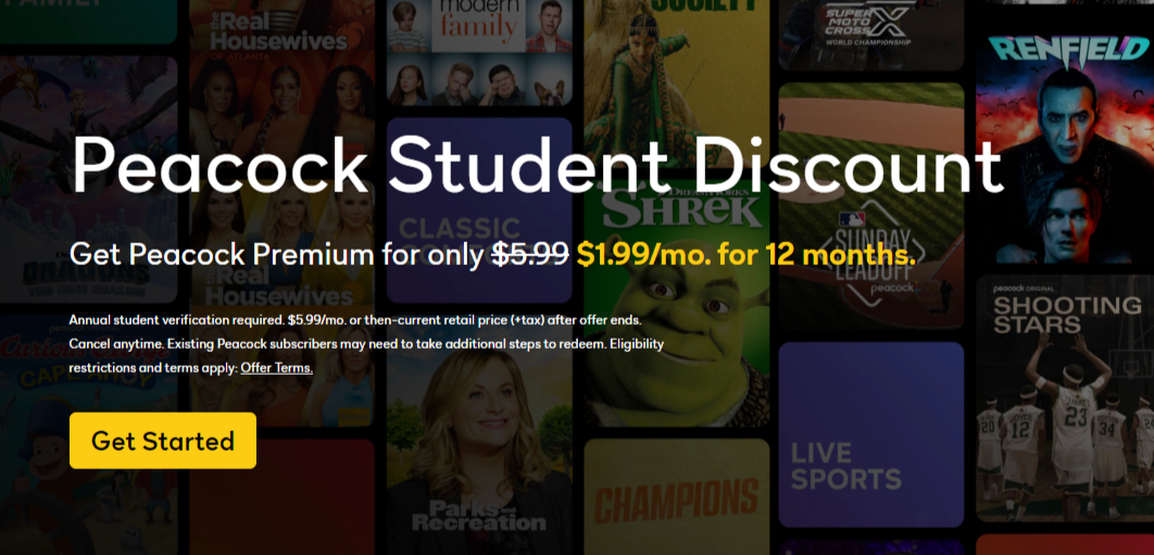 Students Get Peacock Premium for Only $1.99 Per Month for 12 Months