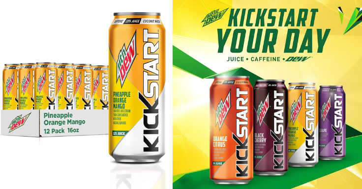 Amazon Lowest Price: 12 Count Mountain Dew Kickstart, Pineapple Orange ...