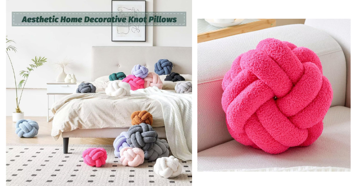 Amazon Lowest Price: Large Soft Round Plush Knotted Pillows, Cute ...