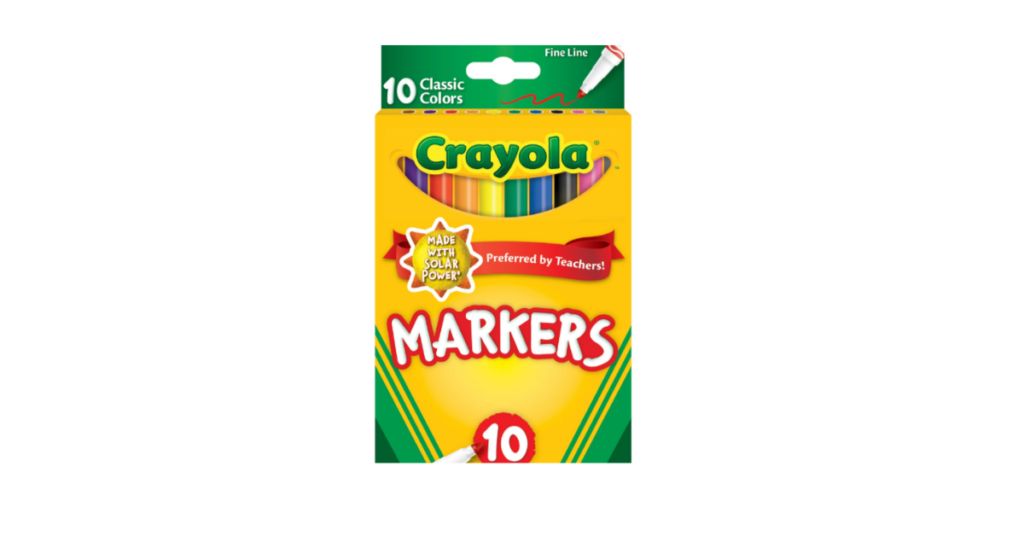 Crayola Classic Thin Line Marker Set, 10 Ct, Multi Colors $.97