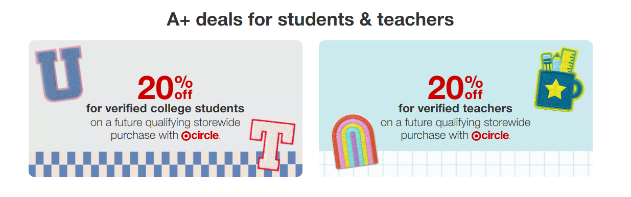 Target: Bonus for Teachers & School Staff 20% off one Qualifying ...