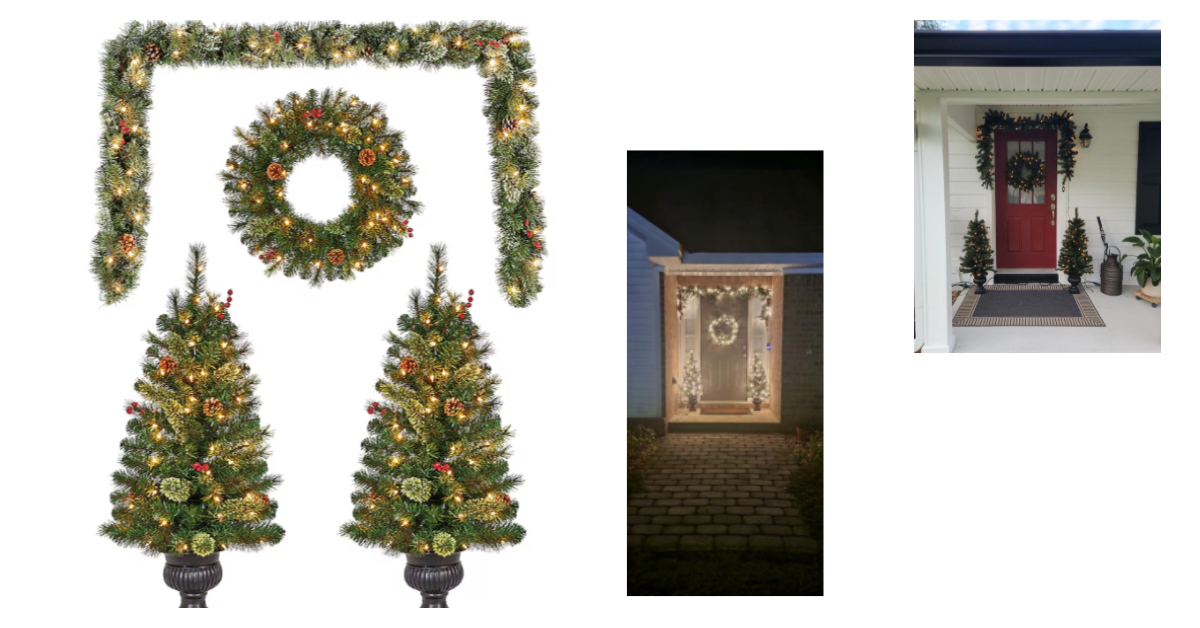 Holiday Living Two 3.5-ft Pre-lit Potted Artifical Christmas Trees ...