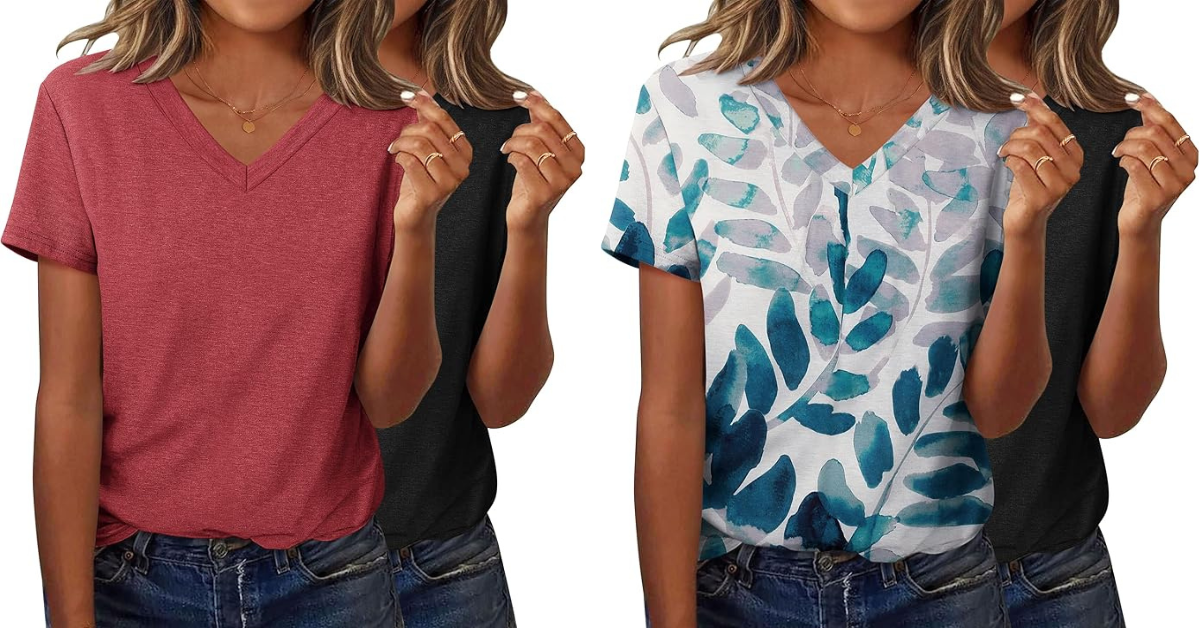 Amazon Lowest Price: Women's Short Sleeved Basic Tee Tops