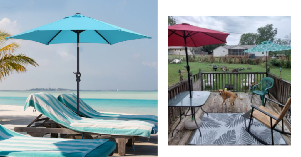 7.5ft Patio Umbrella Outdoor Portable Table Market Umbrella with Push ...