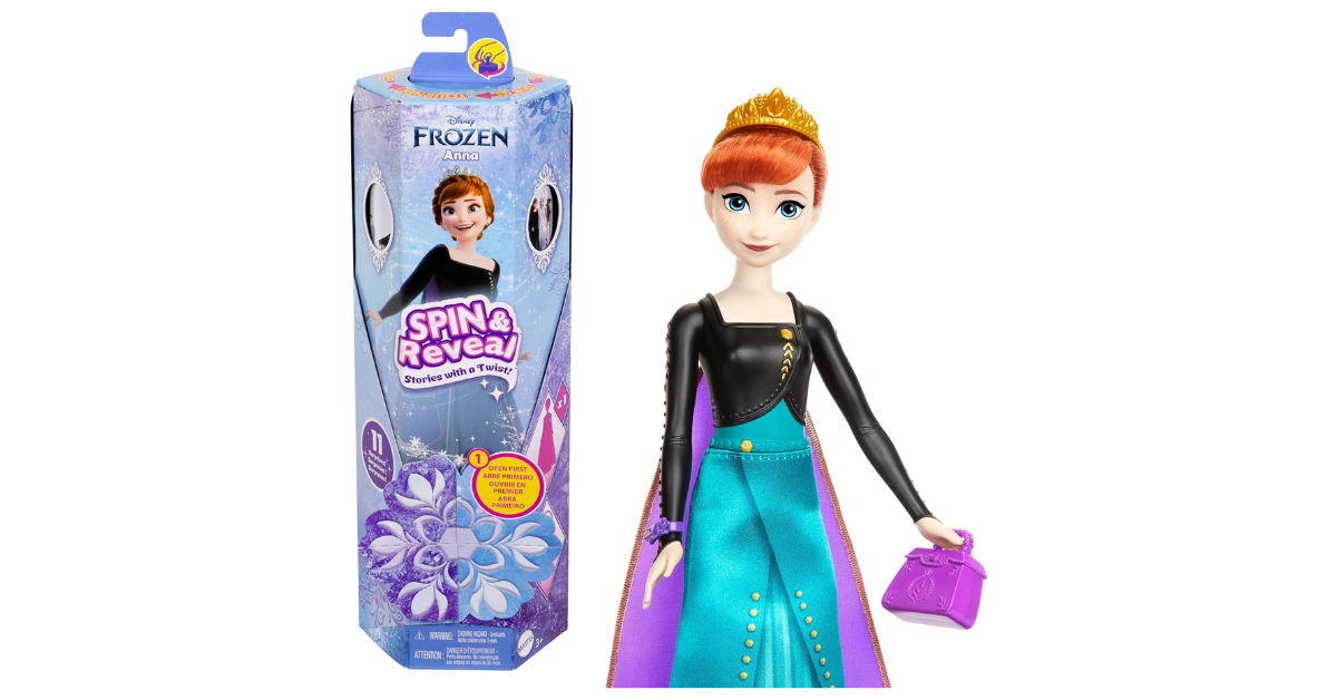Amazon Lowest Price: Mattel Disney Frozen Anna Fashion Doll Set, Spin ...