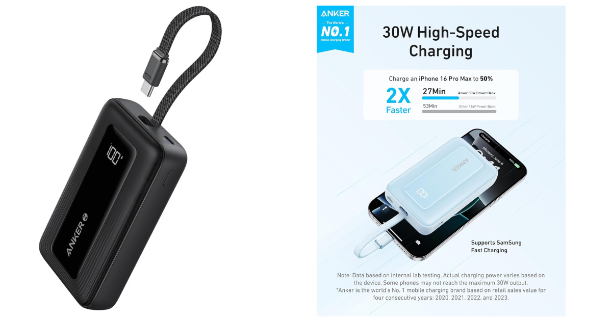 Amazon Lowest Price: Anker Portable Charger, 10,000mAh 30W Power Bank ...
