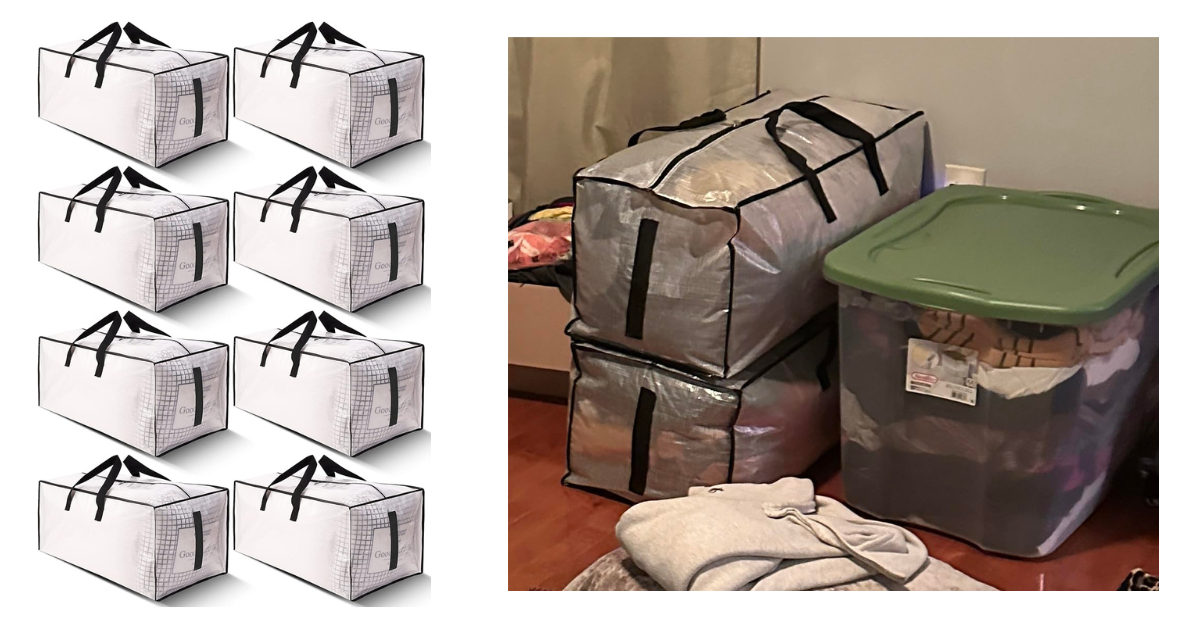 Amazon Lowest Price: 8 Pack Large Strong Moving Bags with Zippers ...