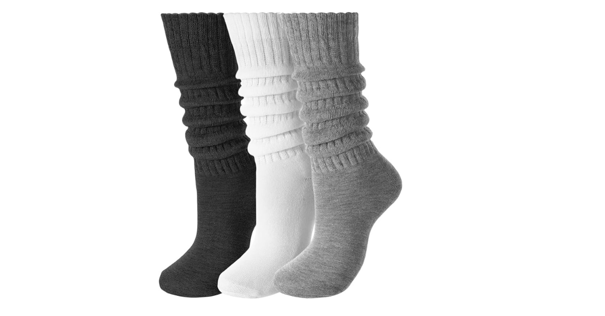 Amazon 50% Coupon: 3 Pairs Women's Slouch Socks