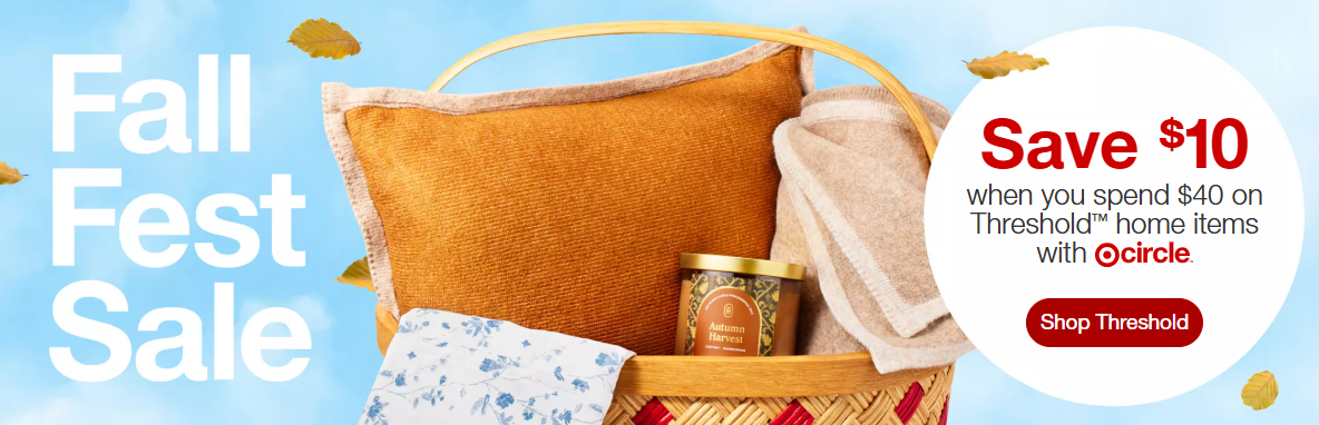 Target: $10 off of $40 on Threshold Home Items
