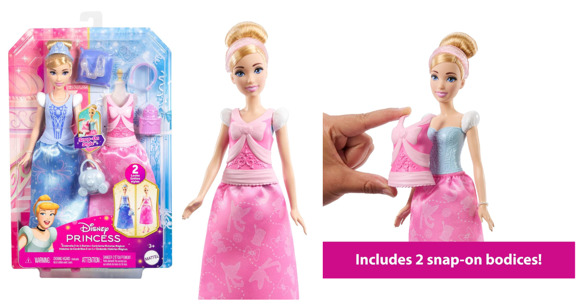 Amazon Lowest Price: Cinderella Fashion Doll with 2 Looks, 9 ...