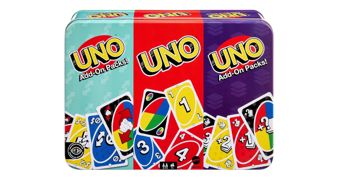 Amazon Lowest Price: Mattel Games UNO Card Game with 2 Add On Packs ...