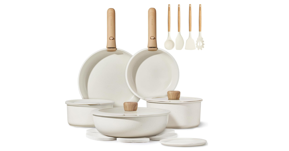 Amazon Lowest Price: CAROTE 19 Piece Non-Stick Pots and Pans Cooking Set