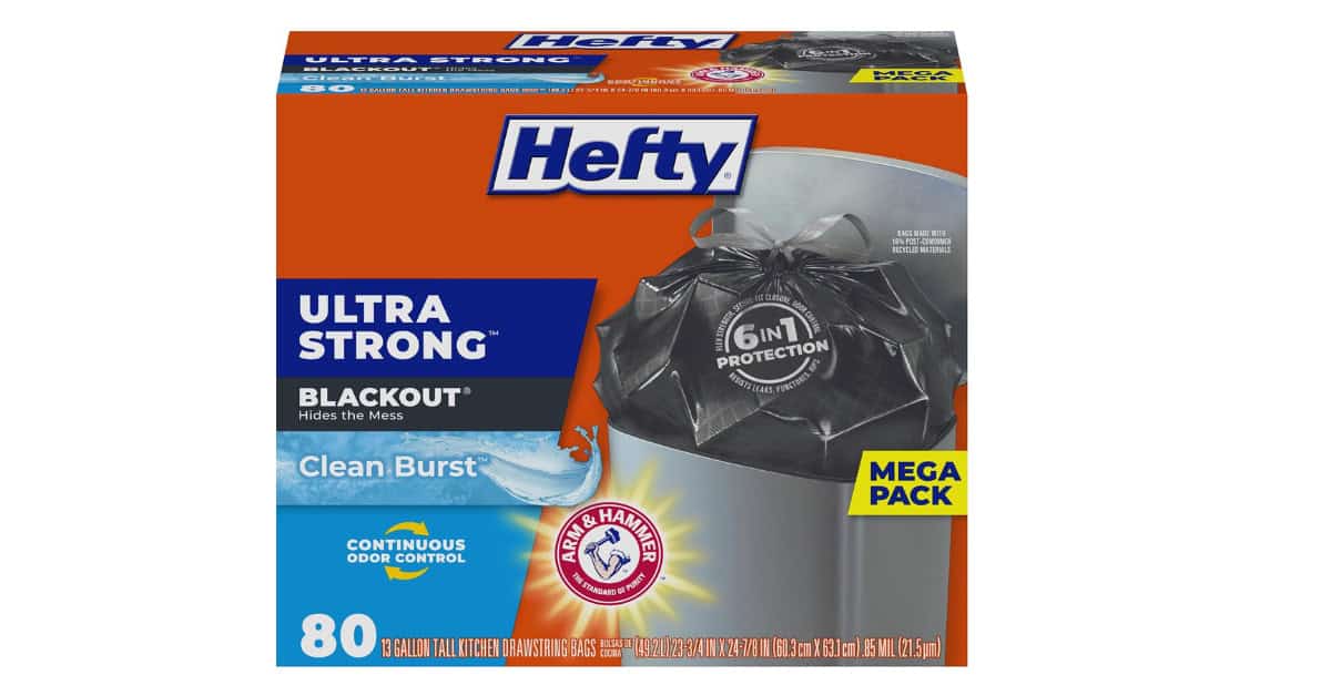 Amazon Lowest Price: 80 Count Hefty Ultra Strong Black Tall Kitchen ...