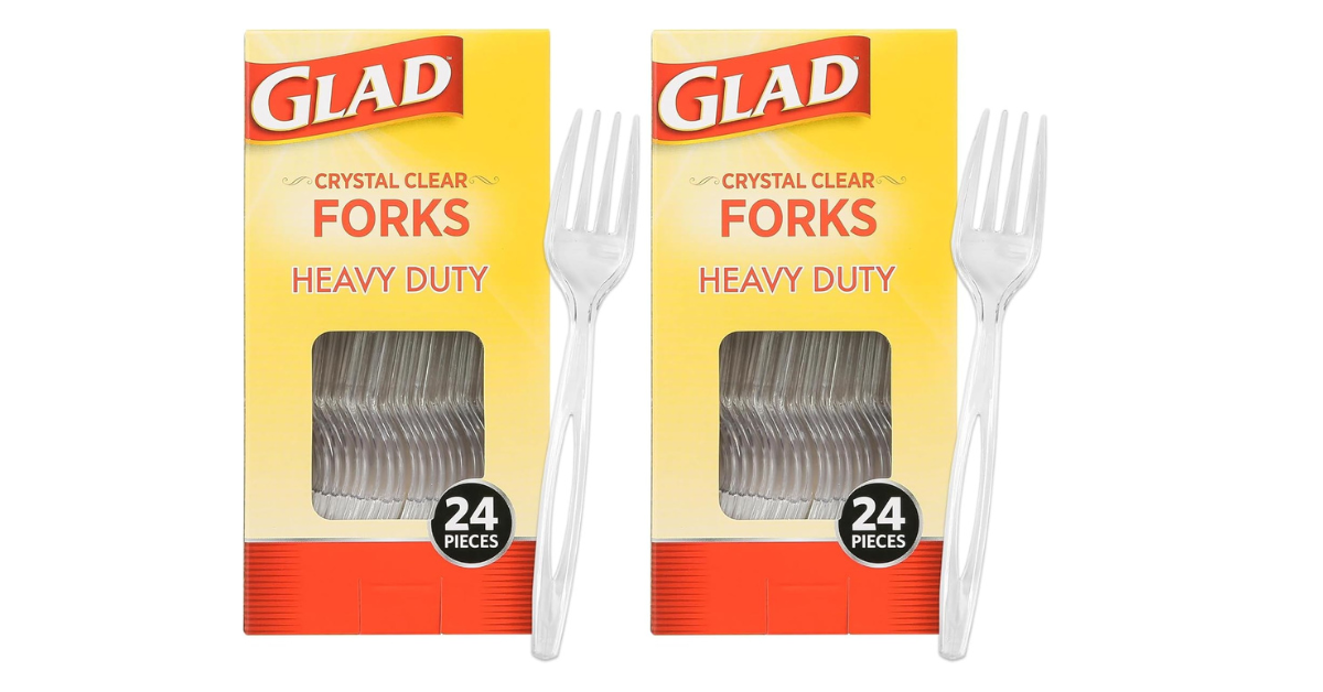 Amazon Lowest Price: 2 Pack Glad Crystal Clear Heavy Duty Forks, 24 Count