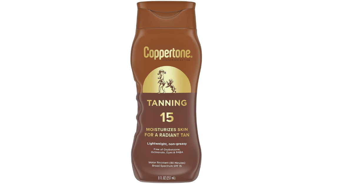 Amazon Lowest Price: Coppertone Tanning Sunscreen Lotion, SPF 15, 8 Fl Oz